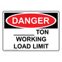 OSHA Sign - DANGER Custom -Ton Working Load Limit Sign - Worksite