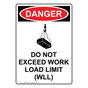 Vertical Do Not Exceed Work Sign - OSHA DANGER