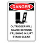Vertical Outrigger Will Cause Sign - OSHA DANGER