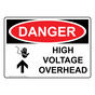 Danger Sign - High Voltage Overhead Sign - OSHA