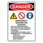 Vertical Emergency Generator Sign - OSHA DANGER