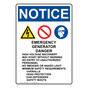 Vertical Emergency Generator Sign - OSHA NOTICE