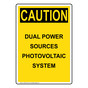 Vertical Dual Power Sources Photovoltaic Sign - OSHA CAUTION
