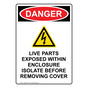 Vertical Live Parts Sign - OSHA DANGER