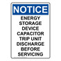 Vertical Energy Storage Device Capacitor Sign - OSHA NOTICE
