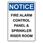 Vertical Fire Alarm Control Panel & Sprinkler Sign - OSHA NOTICE