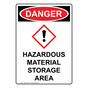 Vertical OSHA-GHS Sign or Label - Hazardous Material