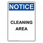 Vertical Cleaning Area Sign - OSHA NOTICE