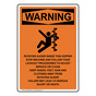 Vertical Rotating Auger Inside Sign - OSHA WARNING