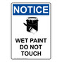 Vertical Wet Paint Do Not Touch Sign - OSHA NOTICE