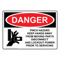 OSHA Sign - DANGER Pinch Hazard Keep Hands Away - Worksite