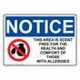 OSHA Sign - NOTICE This Area Is Scent Free For - Facilities
