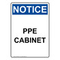 Vertical PPE Cabinet Sign - OSHA NOTICE