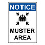 Vertical Muster Area Sign - OSHA NOTICE