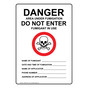 Vertical Sign - Custom - Danger Area Under Fumigation