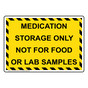 Policies / Regulations Sign - Medication Storage Only Not For Food Or