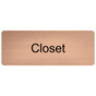 Closet Engraved Sign EGRE-276-BLKonCSHW Wayfinding Room Name