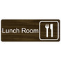 Lunch Room Engraved Sign EGRE-410-SYM-WHTonWLNT Wayfinding Room Name