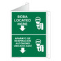 Scba Located Here With Symbol Bilingual Sign NHB-13875Tri SCBA