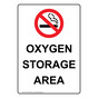 Vertical Sign - No Smoking - Oxygen Storage Area