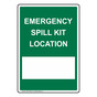 Vertical Sign - Spills - Emergency Spill Kit Location