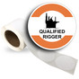 2-inch Round Qualified Rigger Labels on Roll - White