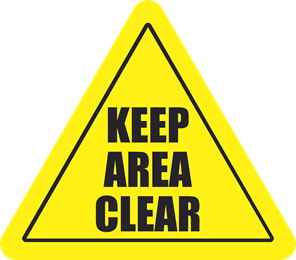 Keep Area Clear Floor Label / Sign - Triangle - 20 inch