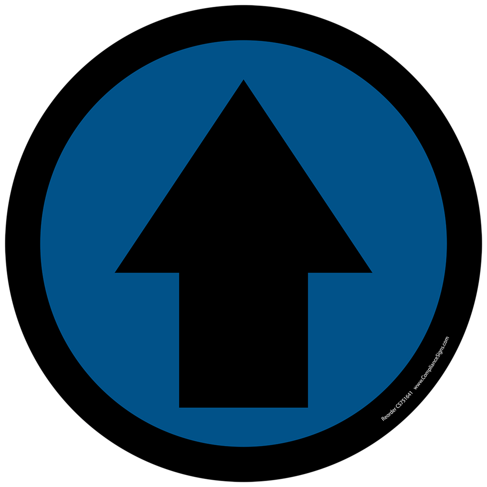Arrow Direction Label - Pavement or Floor - Blue Reflective - 2 Sizes