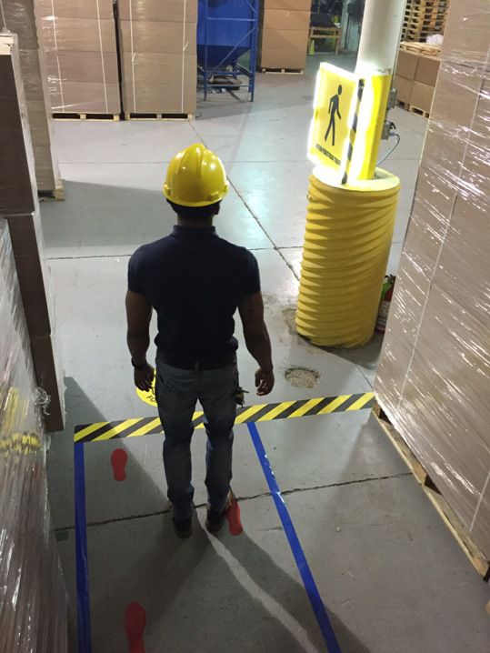 Motion Detector Safety Sign with Flashing Lights - 24 inch