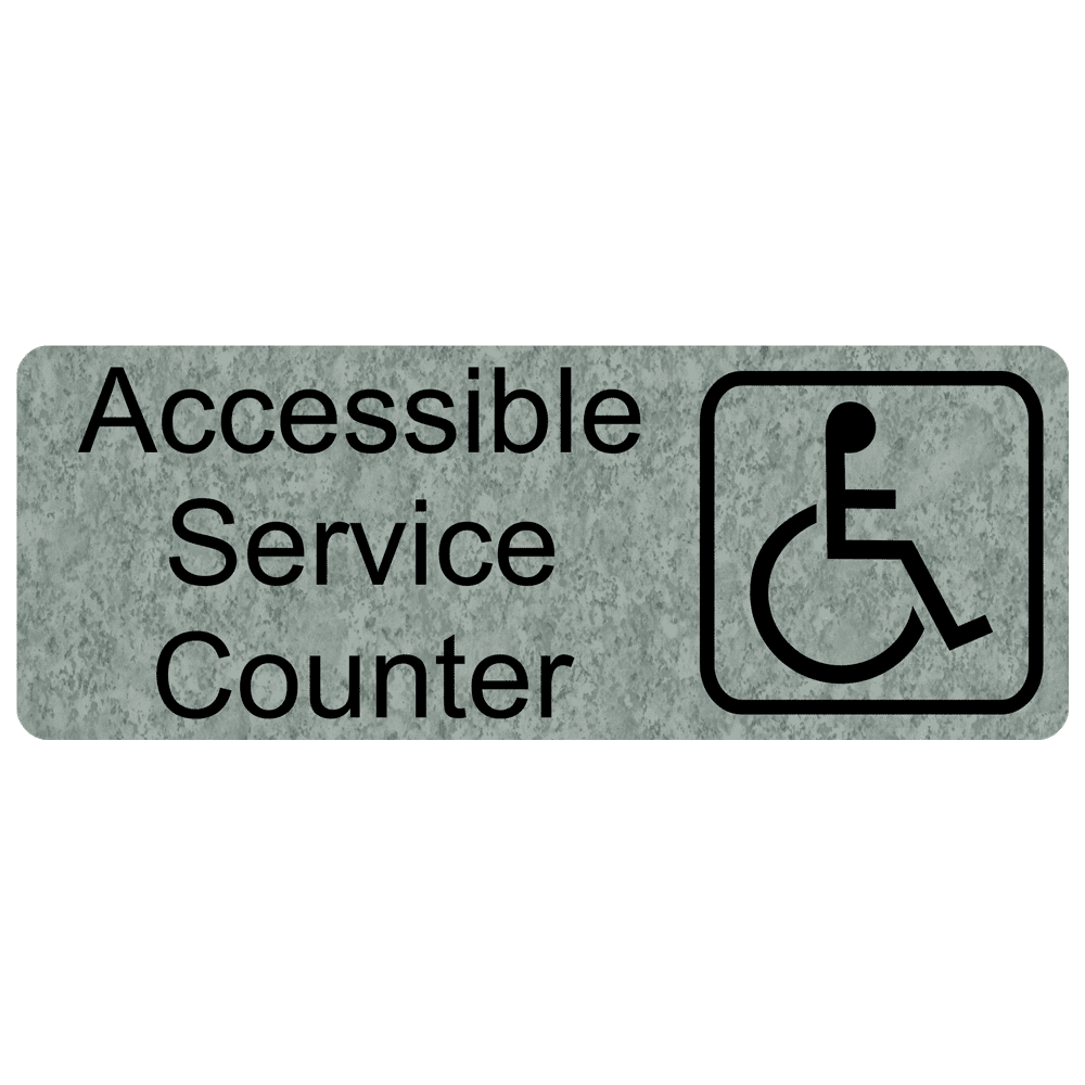 Accessible Service Counter Engraved Sign EGRE-17822-SYM-BLKonPLMRBL