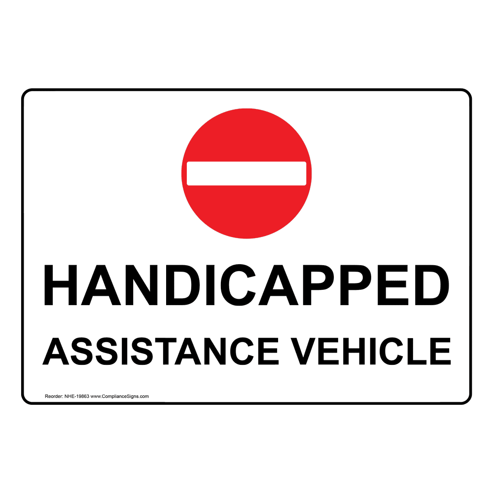 Transportation Sign - Handicapped Assistance Vehicle