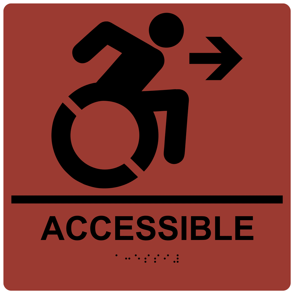 Accessible (Braille = Accessible) Sign RRE-14756R-99_BLKonCanyon