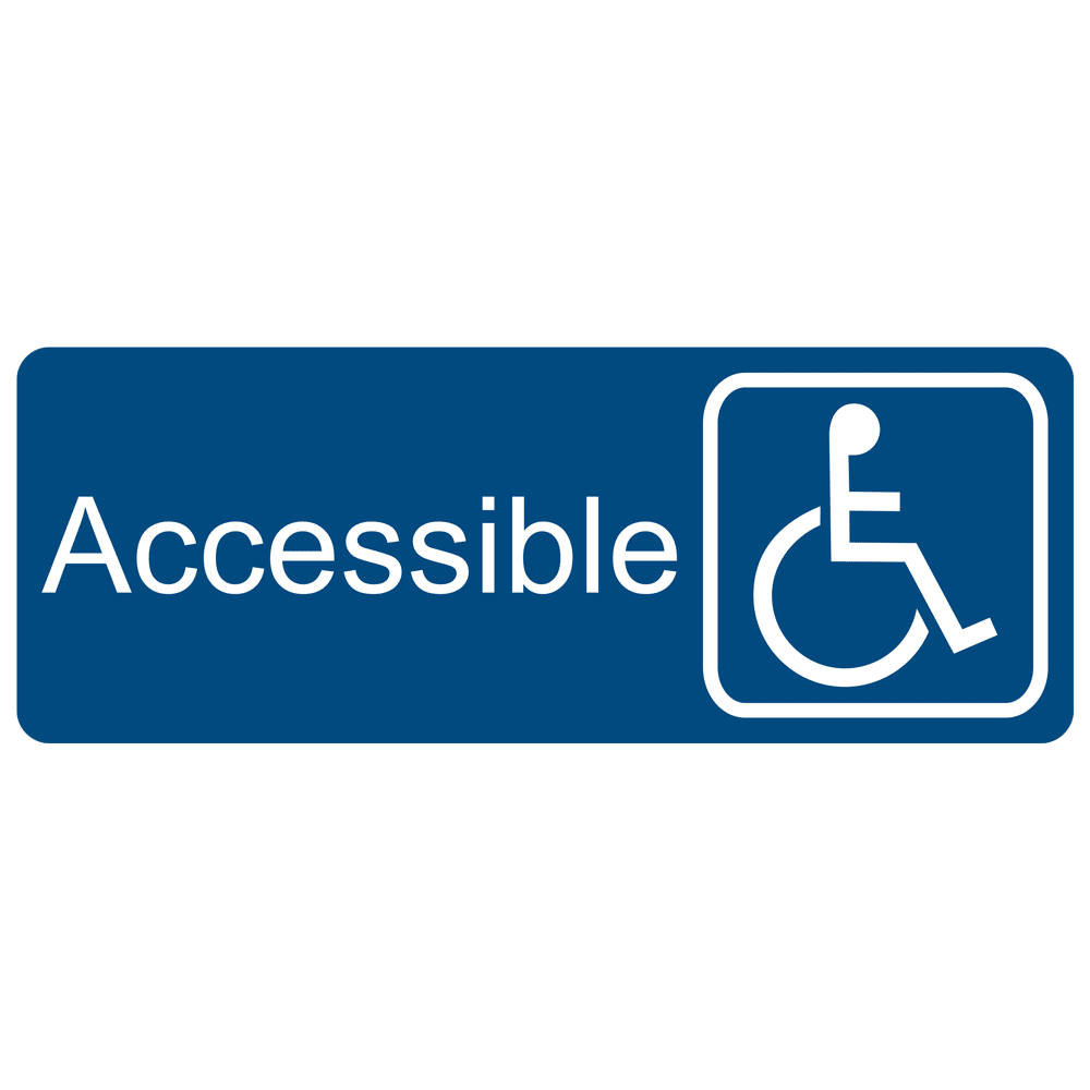 ADA Accessible White on Blue Engraved Sign EGRE-365-SYM-WHTonBLU