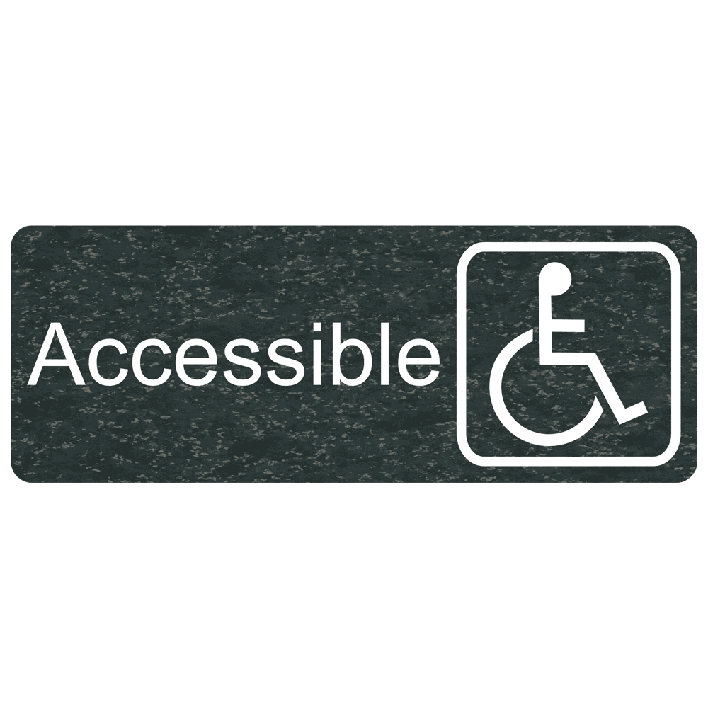 Accessible Engraved Sign EGRE-365-SYM-WHTonCHMRBL Handicap Assistance