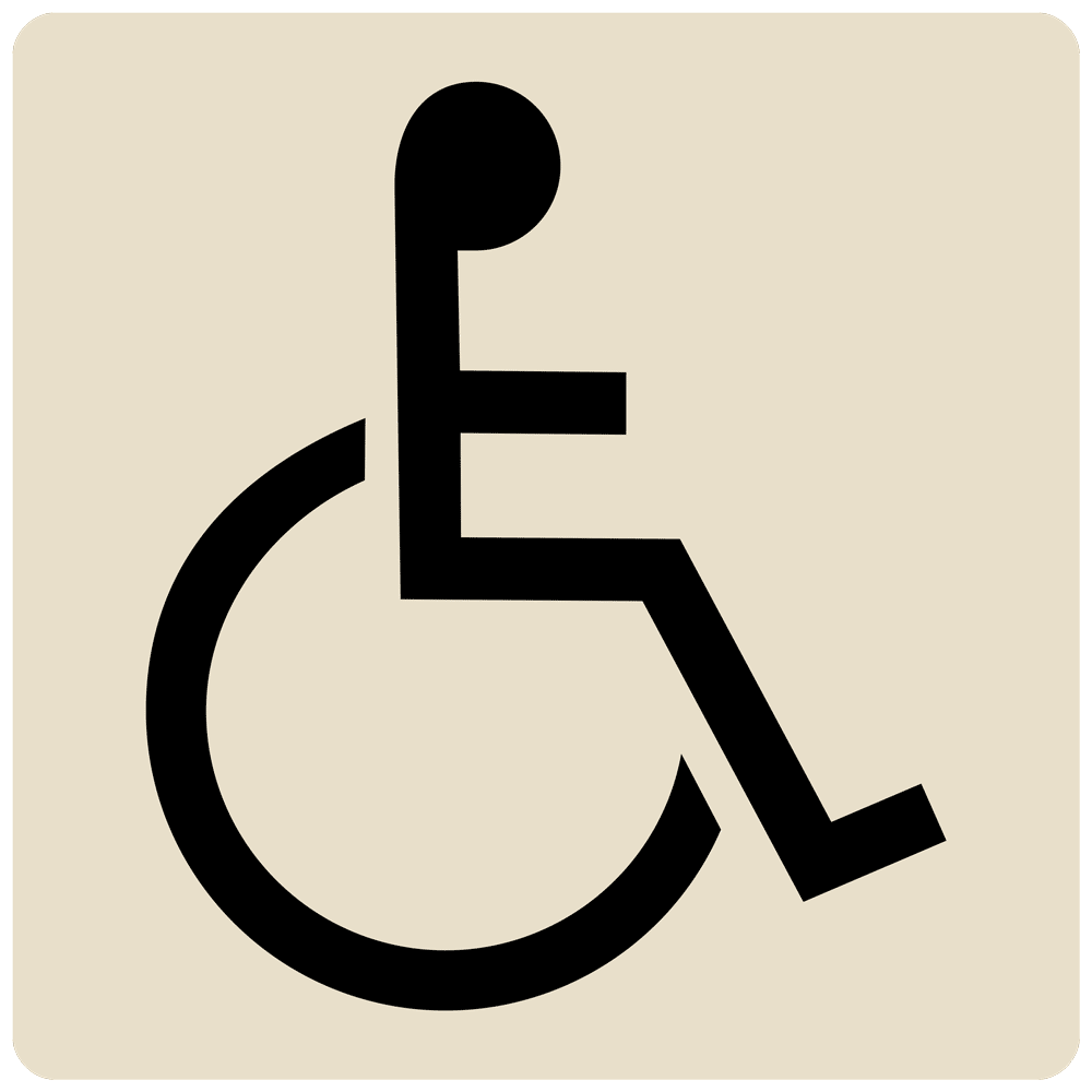 ADA Wheelchair Accessible Symbol Sign | Black on Almond