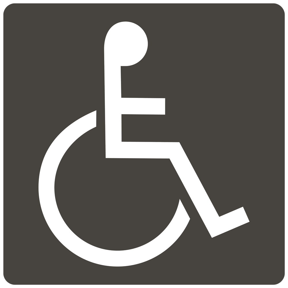 ADA Wheelchair Accessible Symbol White on Gray Sign NHE-1-WHTonCHGRY