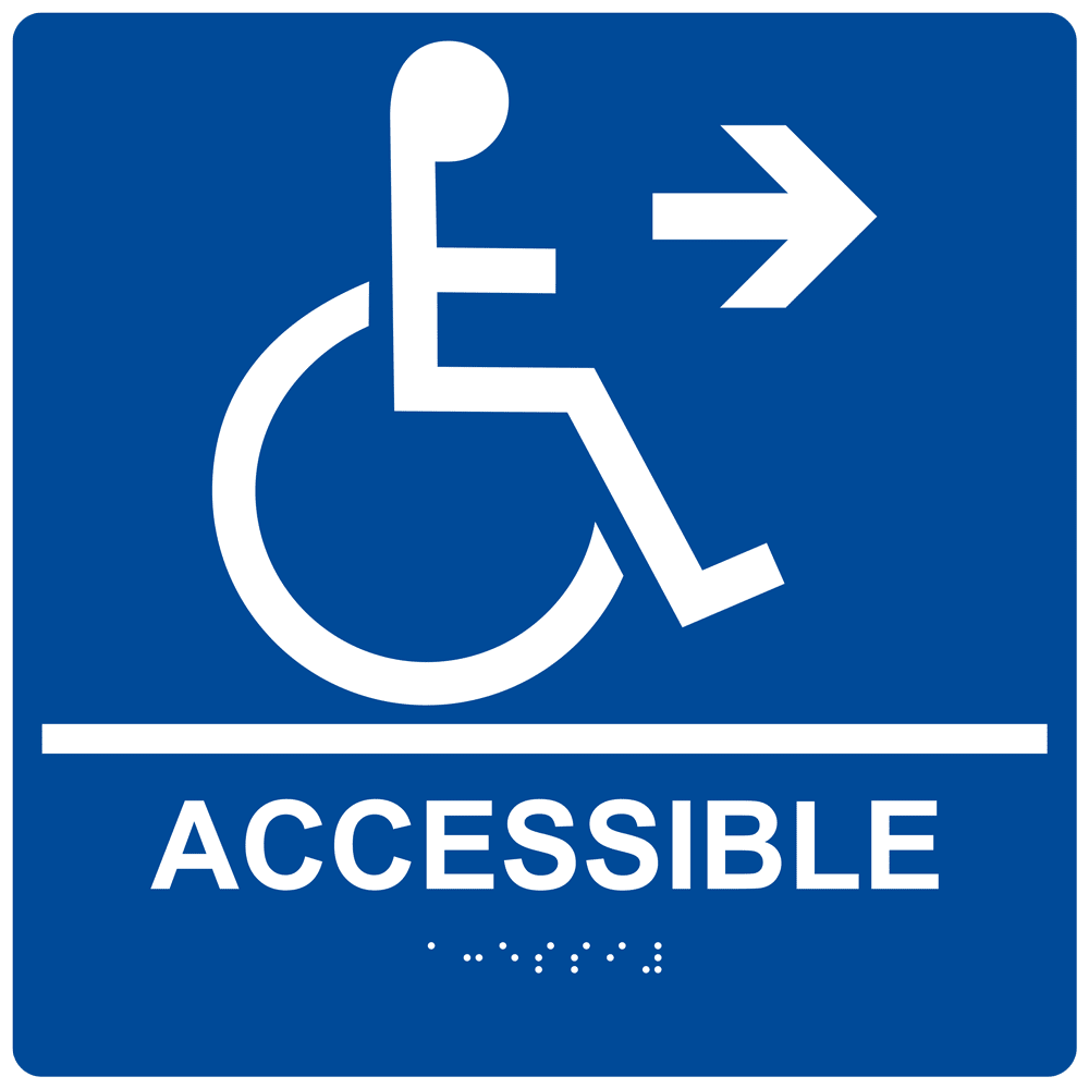 Square Blue ADA Accessible Braille Sign RRE-14756-99_WHTonBLU Accessibility