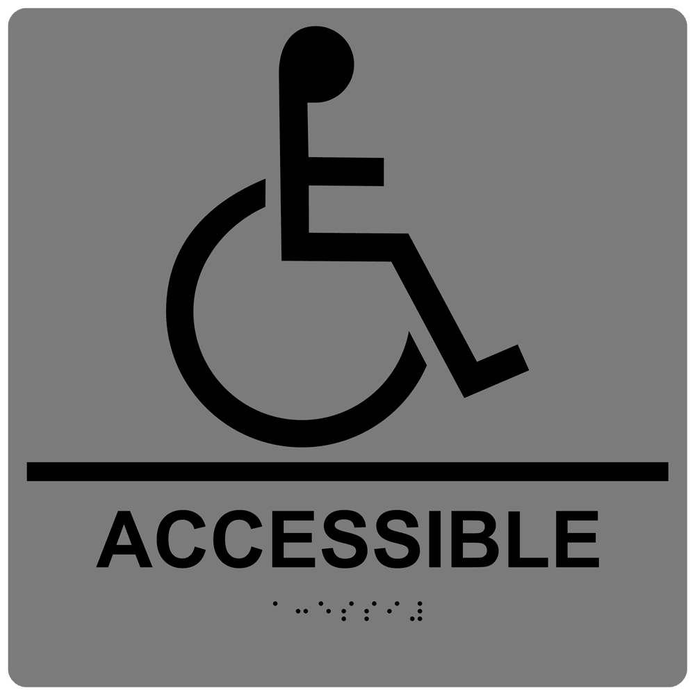 ADA Accessible Braille Sign RRE-190-99_BLKonGray Handicap Assistance
