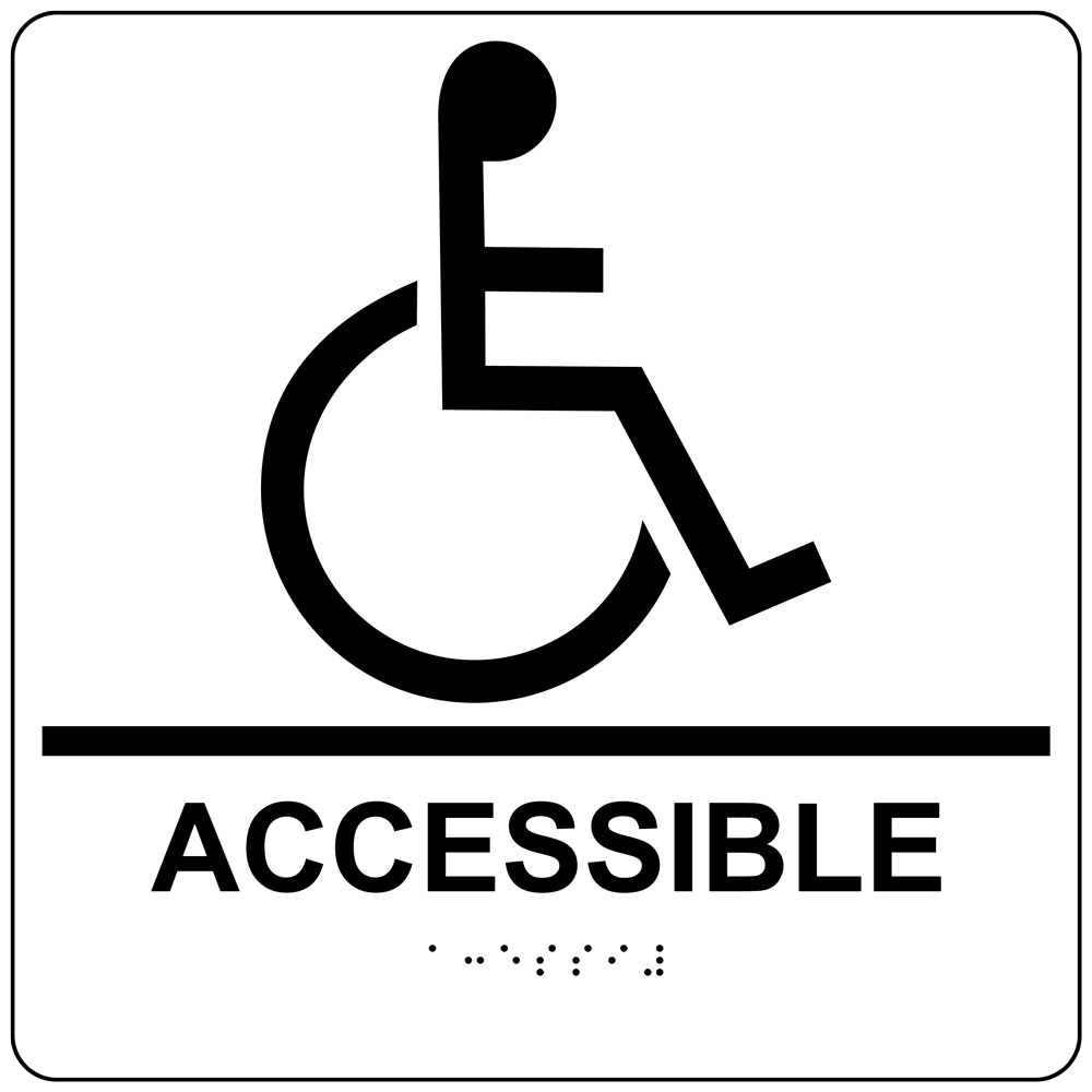 ADA Accessible Braille Sign RRE-190-99_BLKonWHT Handicap Assistance