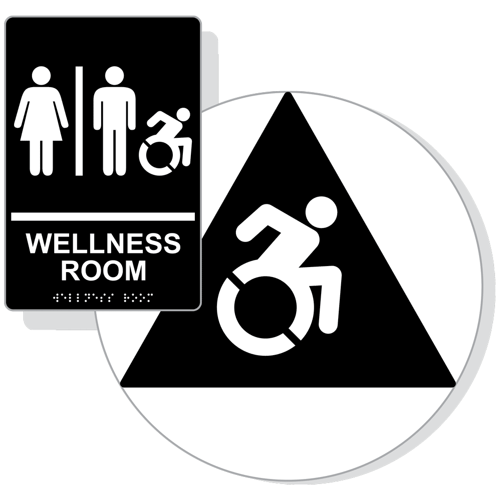 Wellness Room Braille Sign Set With Dynamic Accessibility Symbol RRE ...