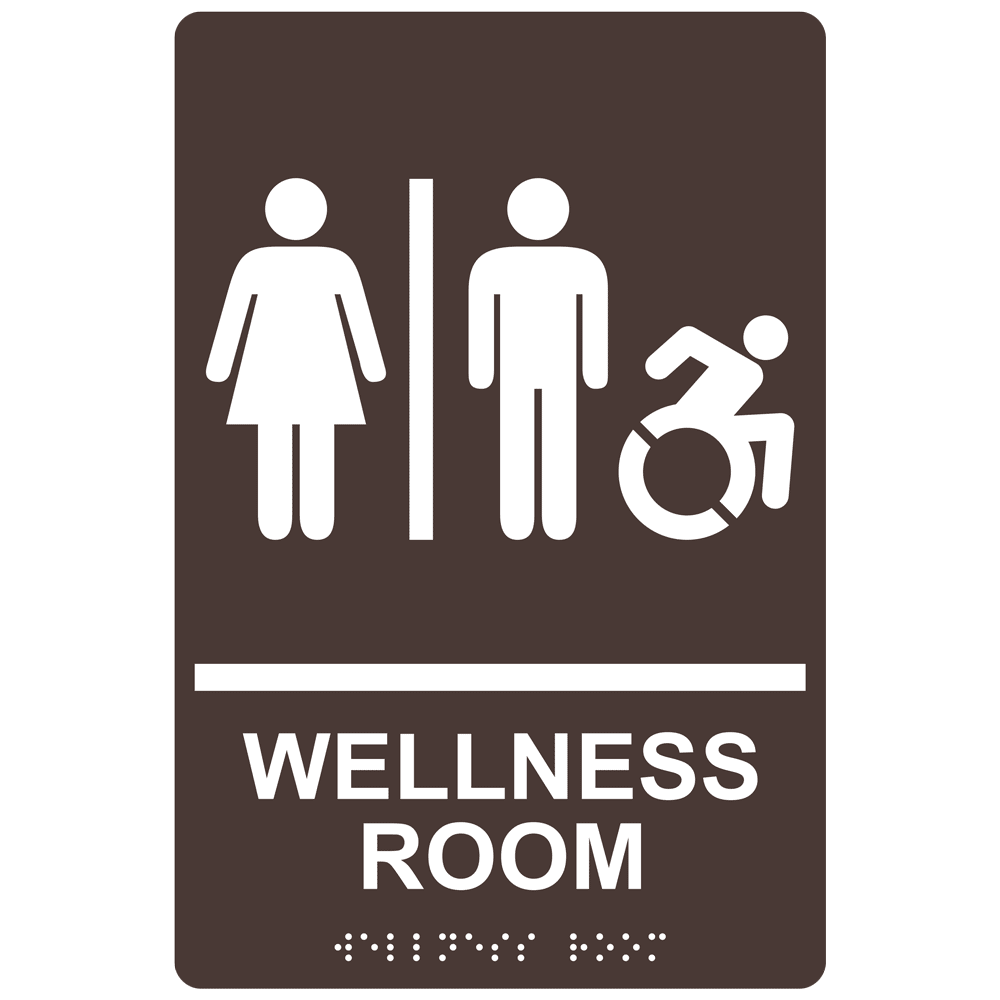 Wellness Room Braille Sign with Dynamic Accessibility Symbol RRE-50821R ...