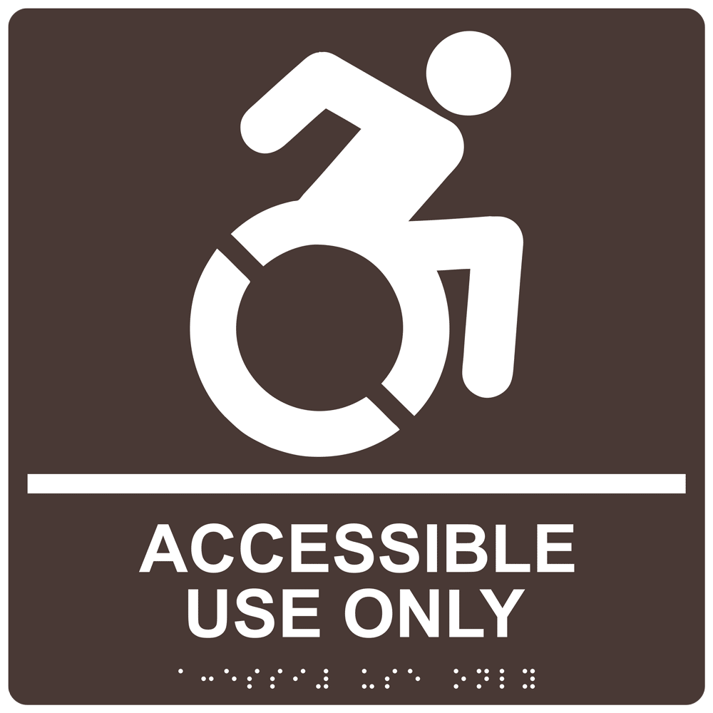 Accessible Use Only Braille Sign With Dynamic Accessibility Symbol RRE ...
