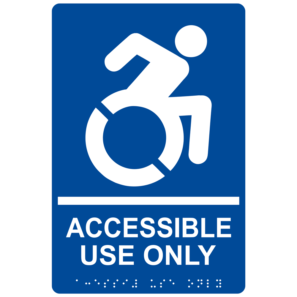 Accessible Use Only Braille Sign With Dynamic Accessibility Symbol RRE ...