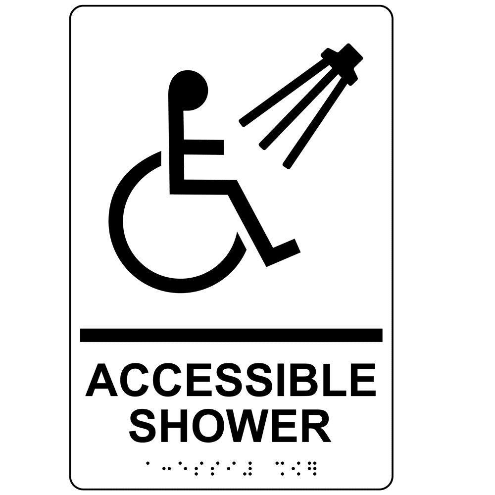 ADA Accessible Shower Braille Sign RRE-840_BLKonWHT Accessibility