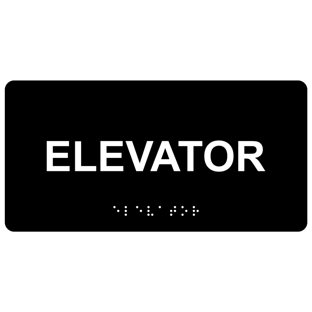 ADA Elevator Braille Sign RSME-305_WHTonBLK