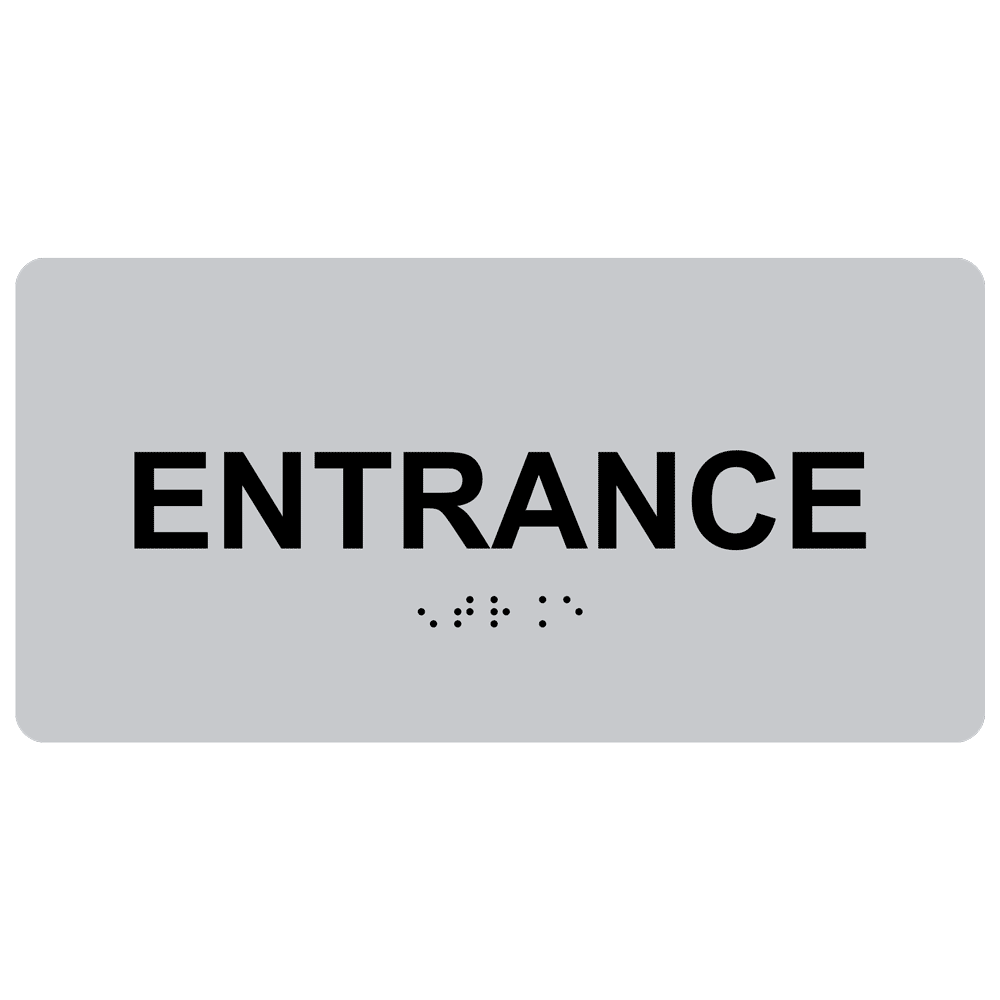 ADA Entrance Braille Sign RSME-315_BLKonSLVR