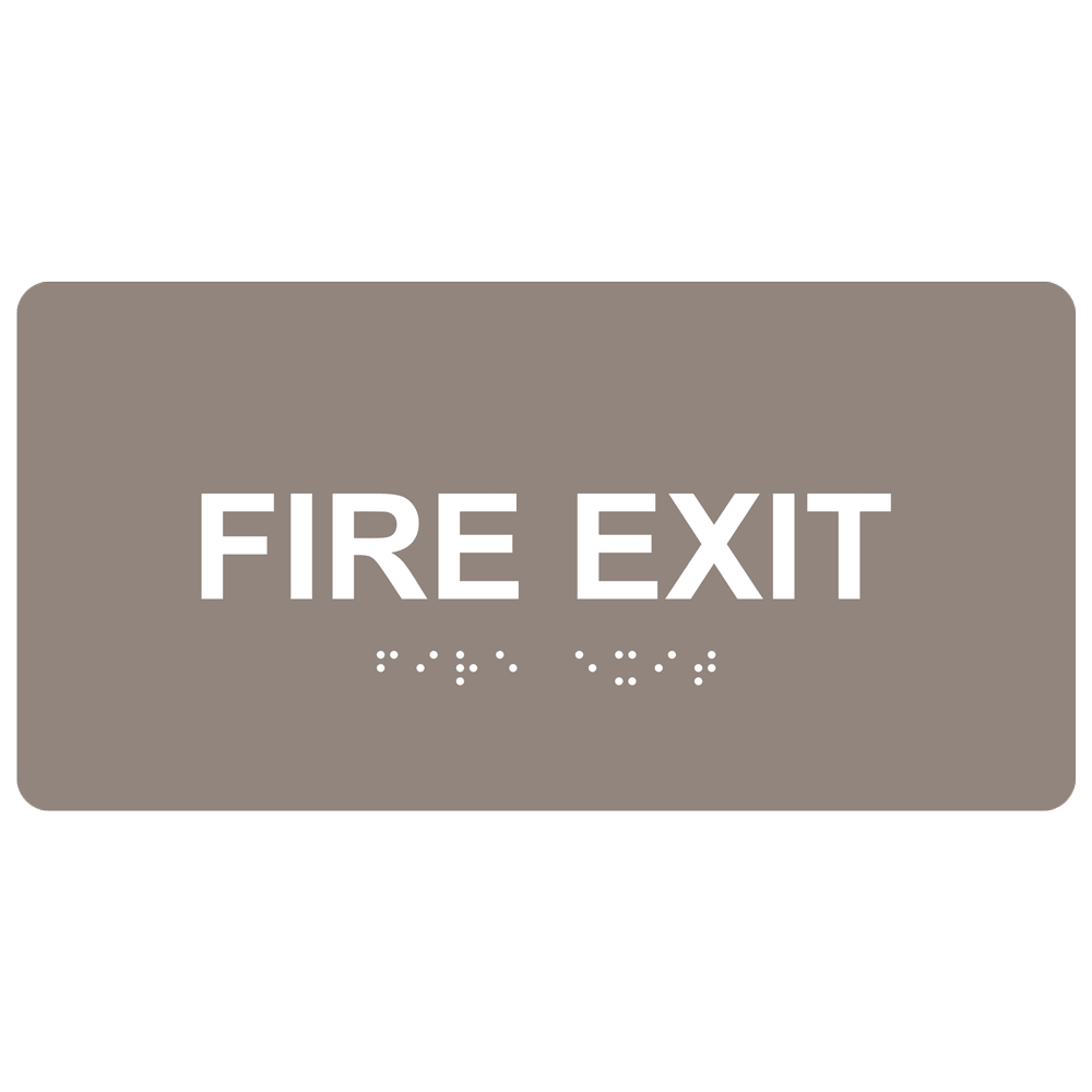 ADA Fire Exit Braille Sign RSME-340_WHTonTaupe