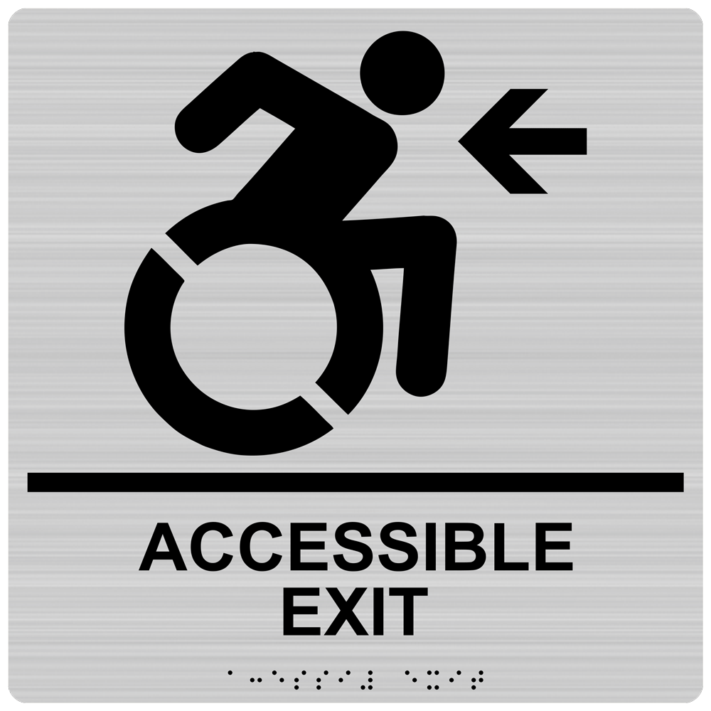 New York|Connecticut ADA Accessible Sign RRE-14759R-99_BLKonBRSLVR