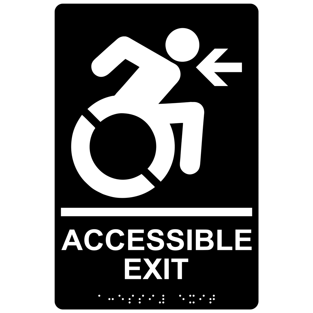 Accessible Exit Braille Sign With Dynamic Accessibility Symbol RRE ...