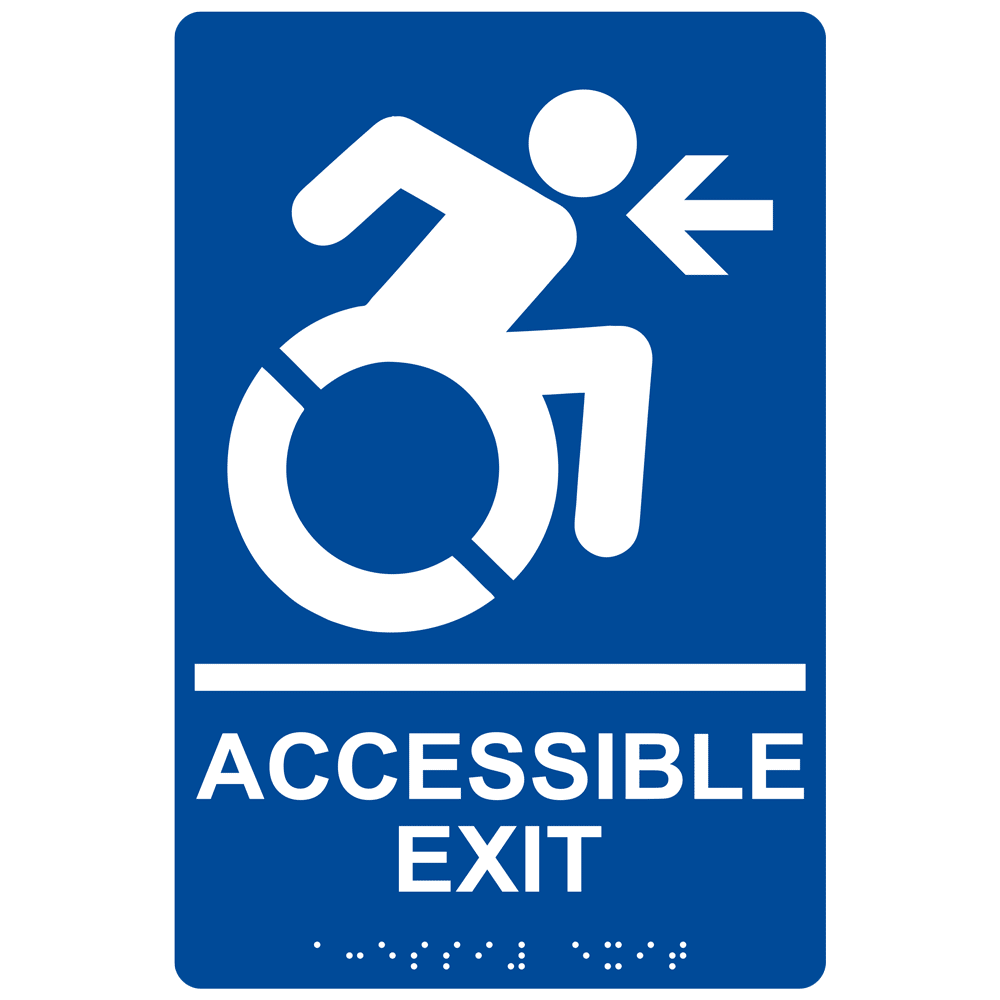Accessible Exit Braille Sign With Dynamic Accessibility Symbol RRE ...